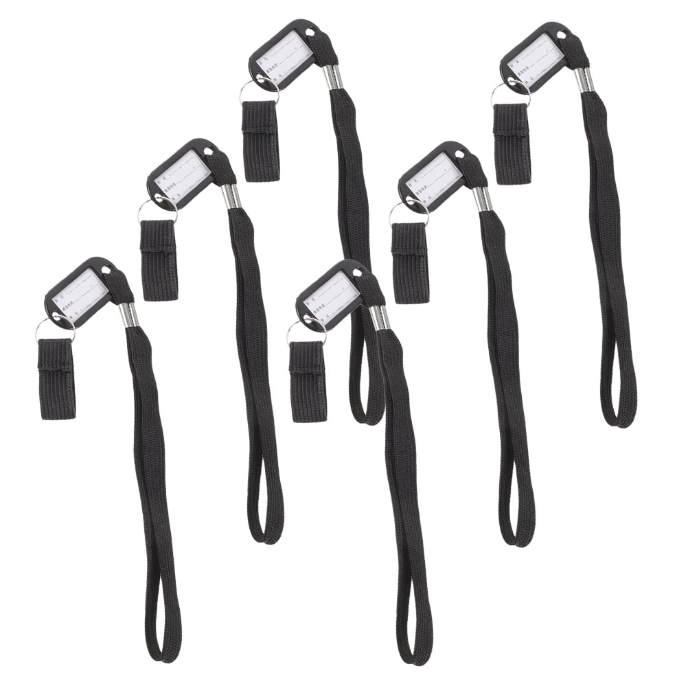 STRANDCHIC 6pcs Walking Stick Wrist Strap with Name Tag Black for ...