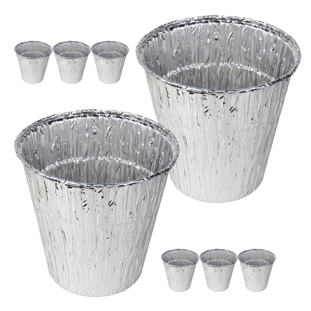 STRANDCHIC 8Pcs Aluminum Drip Pans Liners Silver Round Non Melting ...