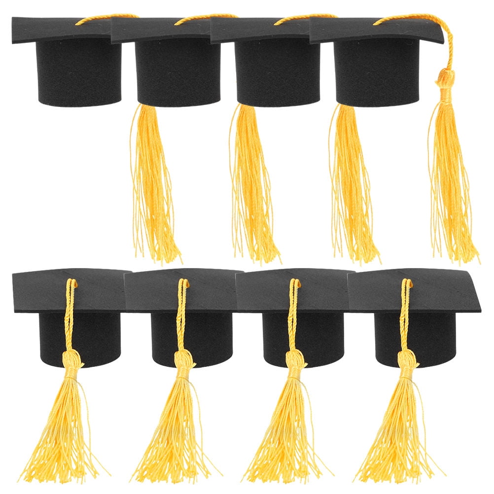 STRANDCHIC 8Pcs Graduation Tassel Cap Toppers for Cupcake and Cake ...