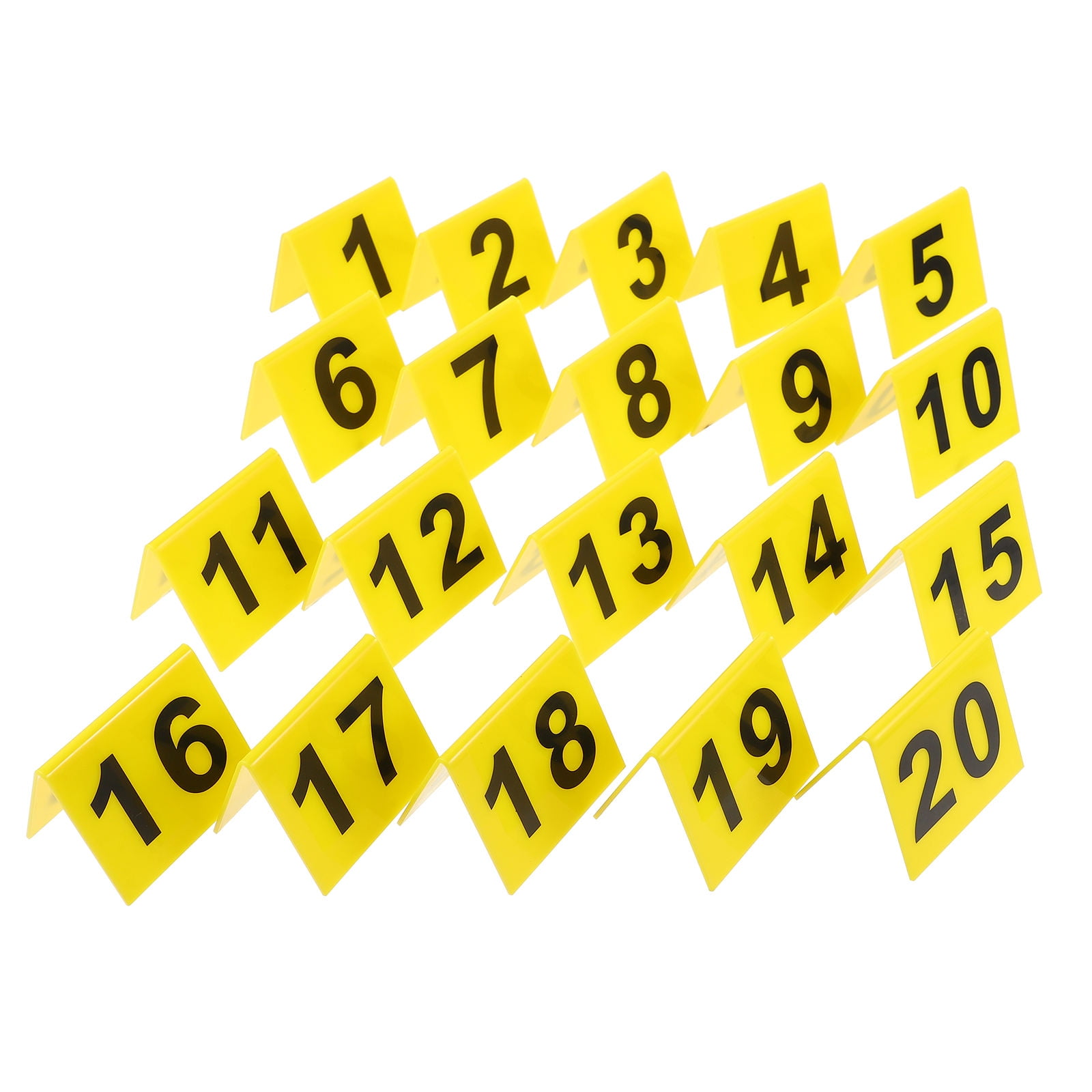 STRANDCHIC Evidence 20Pcs V Shaped Number Signs Acrylic Yellow for ...