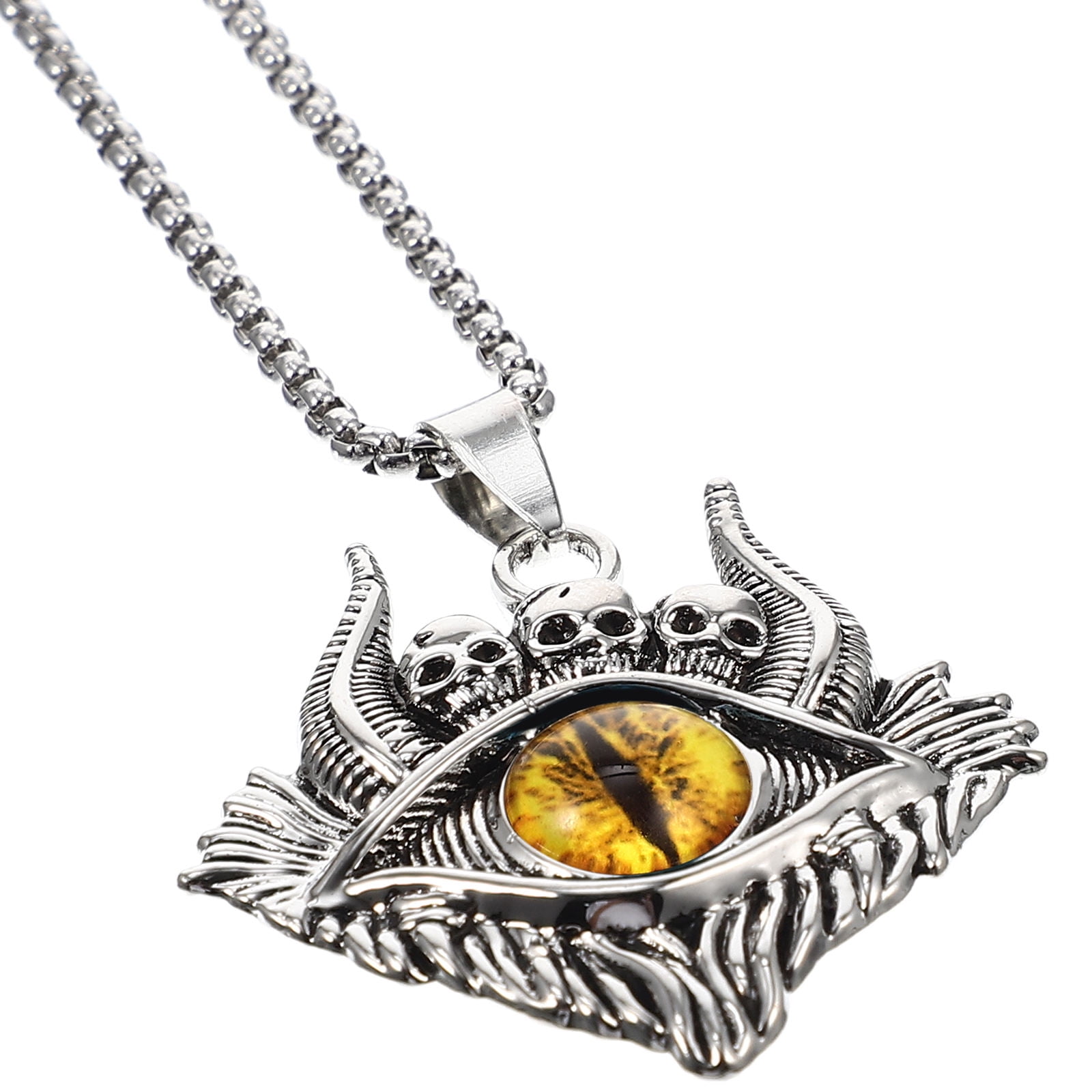 STRANDCHIC Evil Eye Neck Chain Yellow Eye Shape Stainless Steel 1Set ...