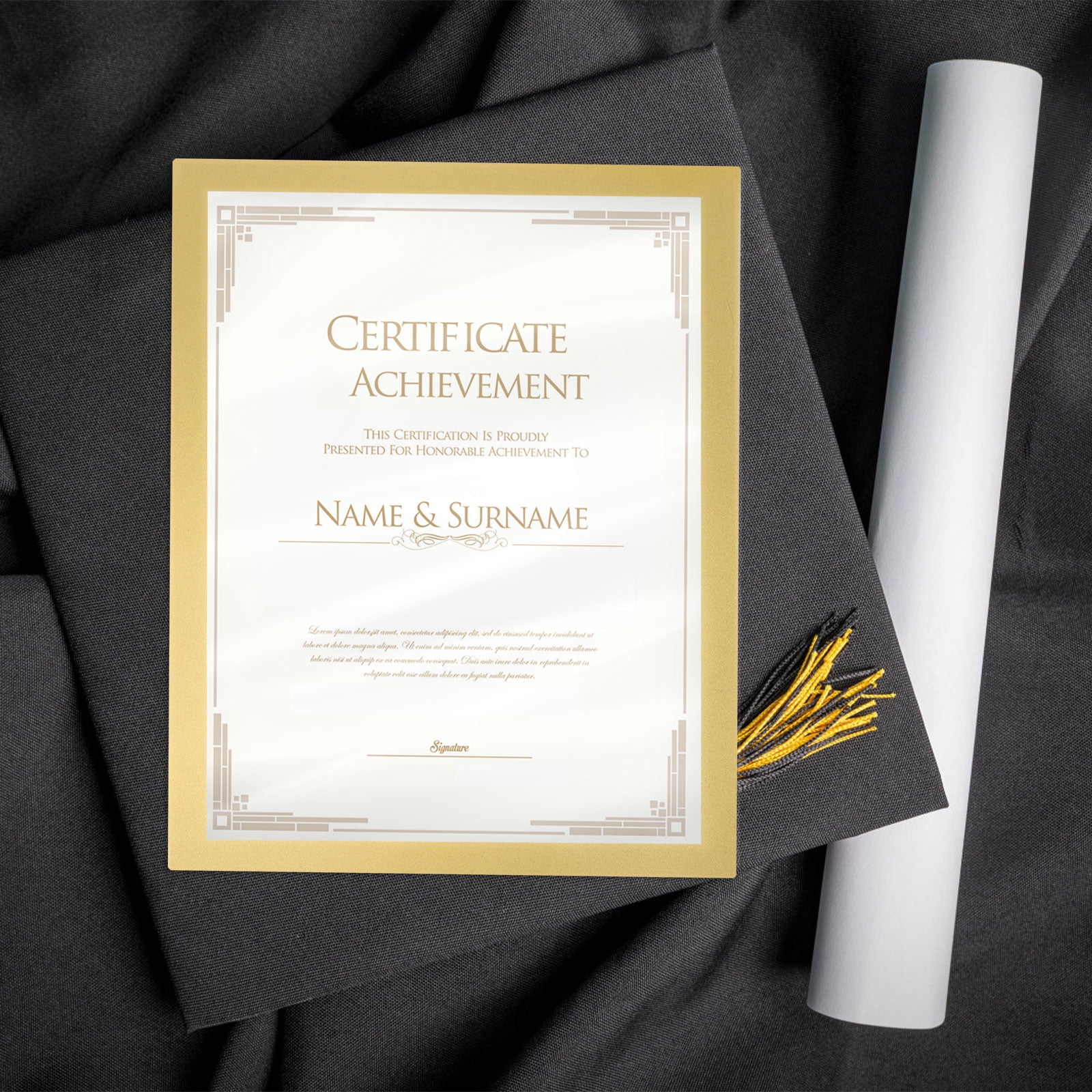 STRANDCHIC Frame Golden PVC Display Certificate for Home Decoration ...
