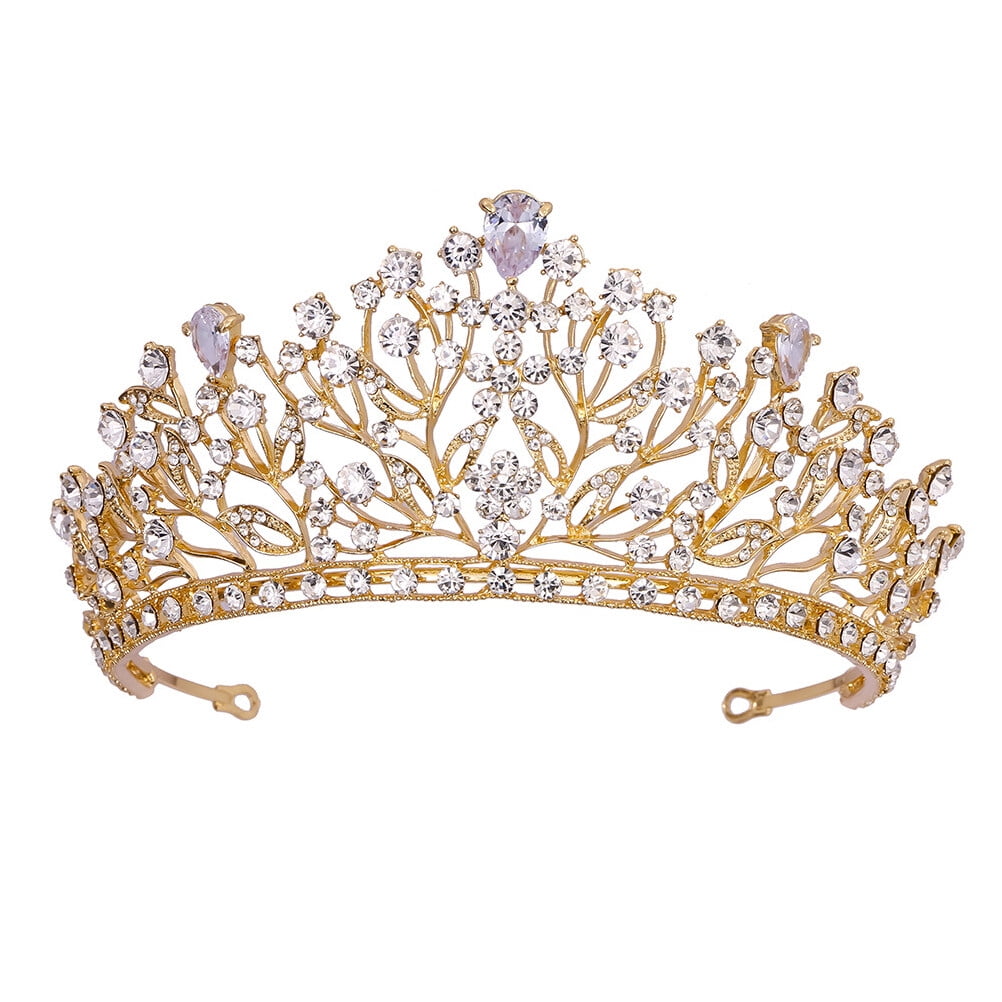 STRANDCHIC Golden Bridal Headdress Zinc Alloy Crown Hair Accessory for ...