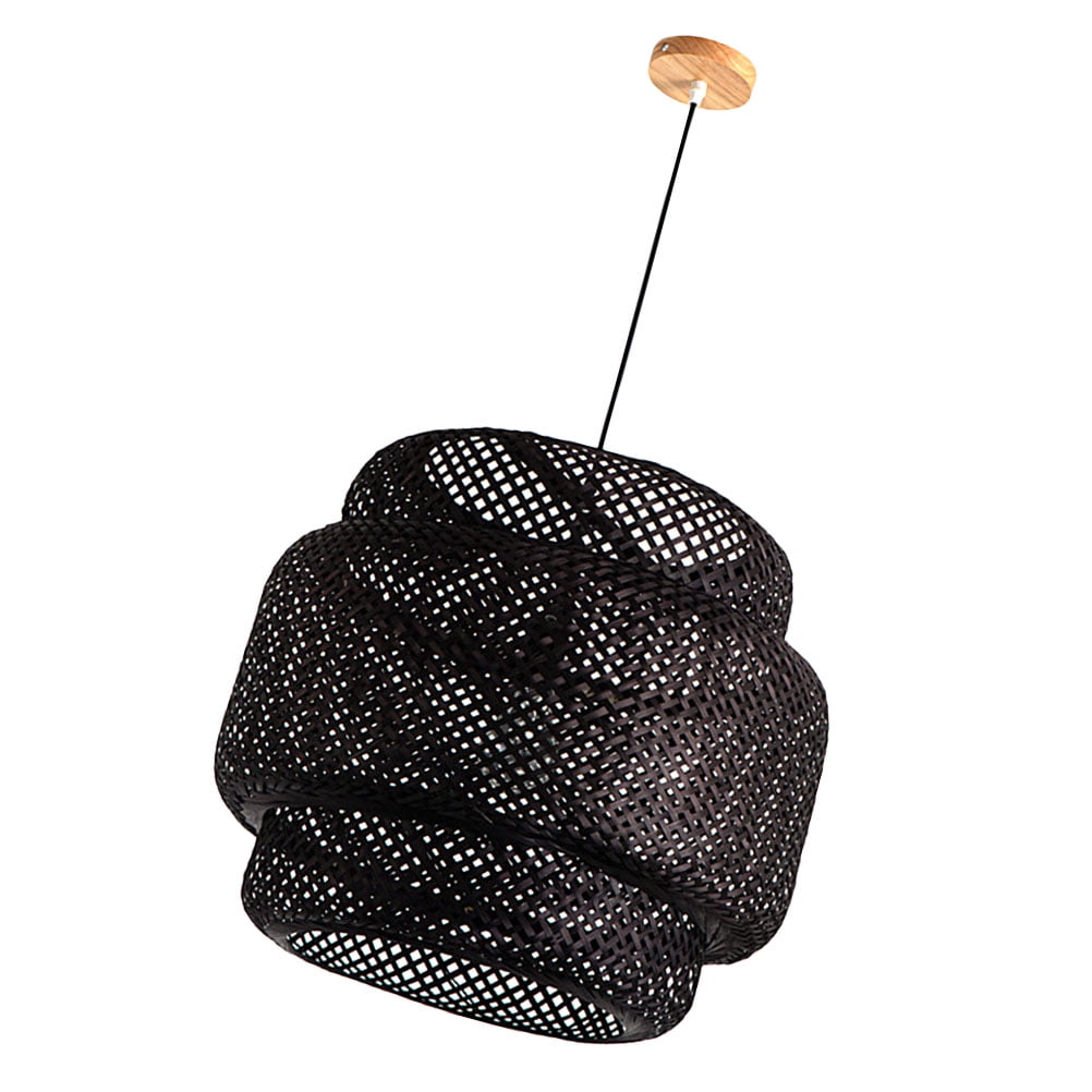 STRANDCHIC Hanging Lampshade Pendant Light Black Bamboo 1Pack for Hotel ...