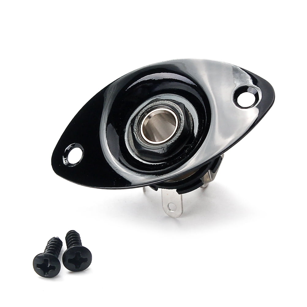 STRANDCHIC Indented Oval Plate 1Pcs Guitar Mount Jack Socket for ...