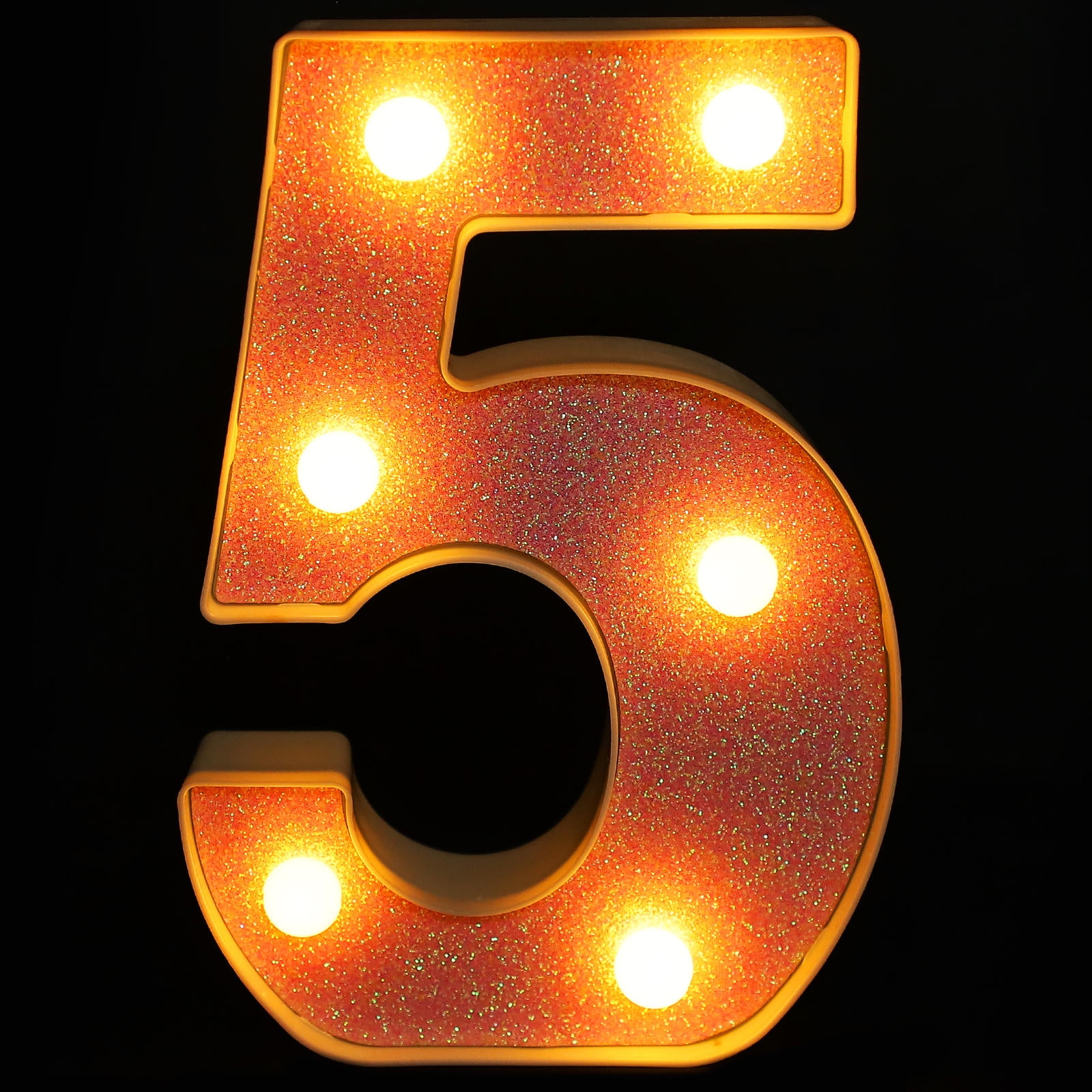 STRANDCHIC LED Number Light Gold Glitter Pink Modern Decor Party ...