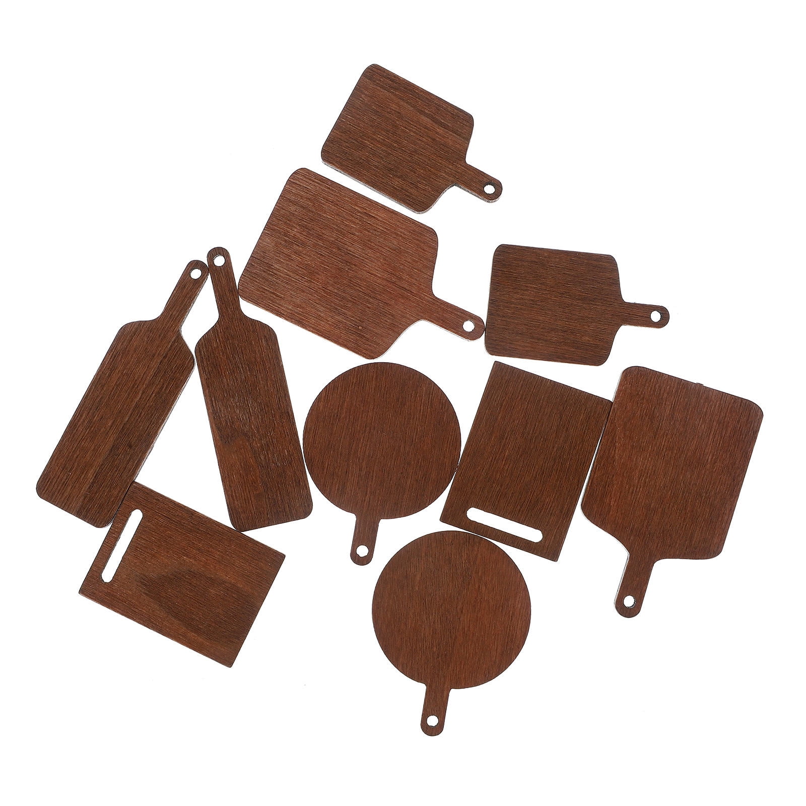 STRANDCHIC Small Chopping Board Mini House Shape Light Brown 10Pcs ...