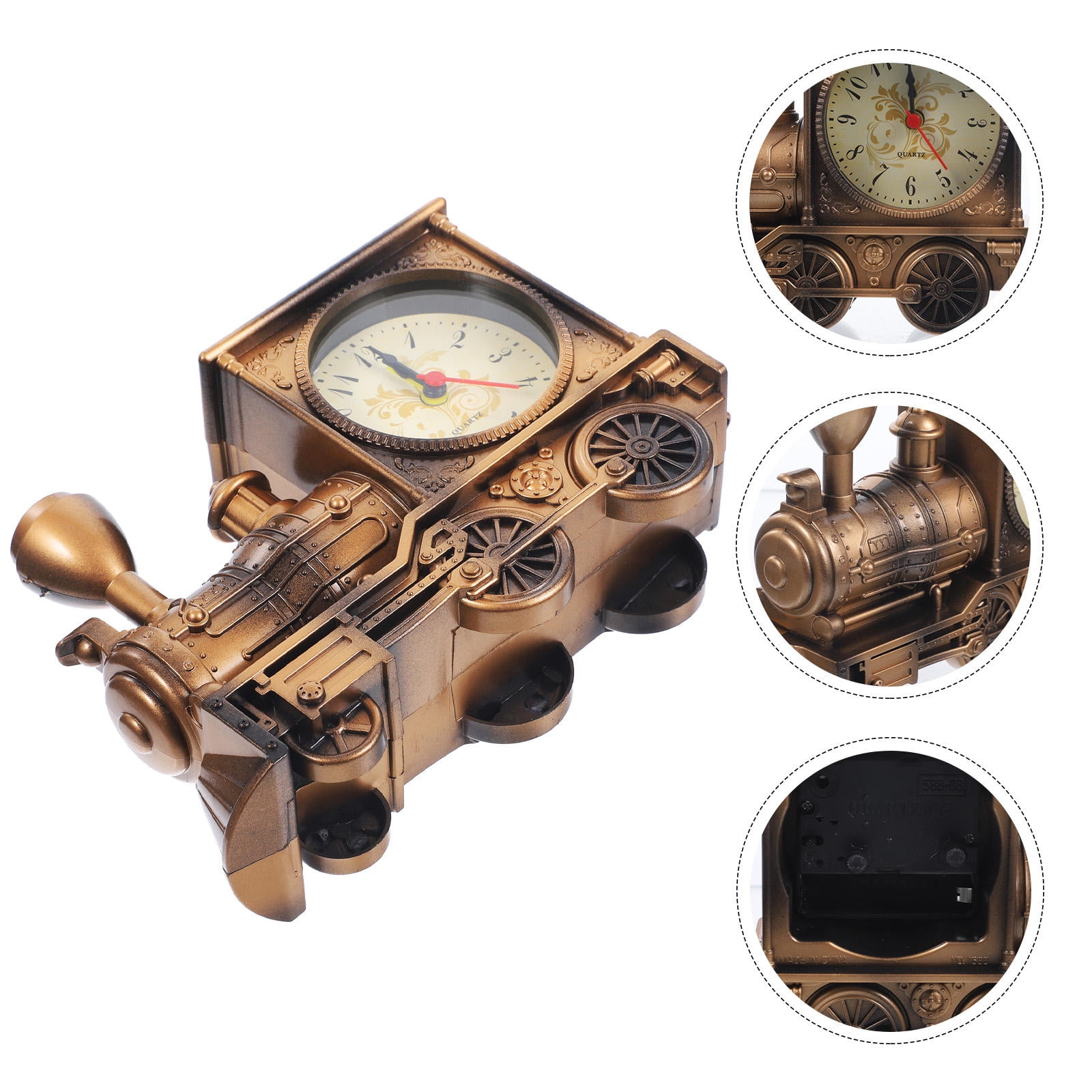 STRANDCHIC Railway Engine Shaped Clock Retro Desk Clock with Electronic ...