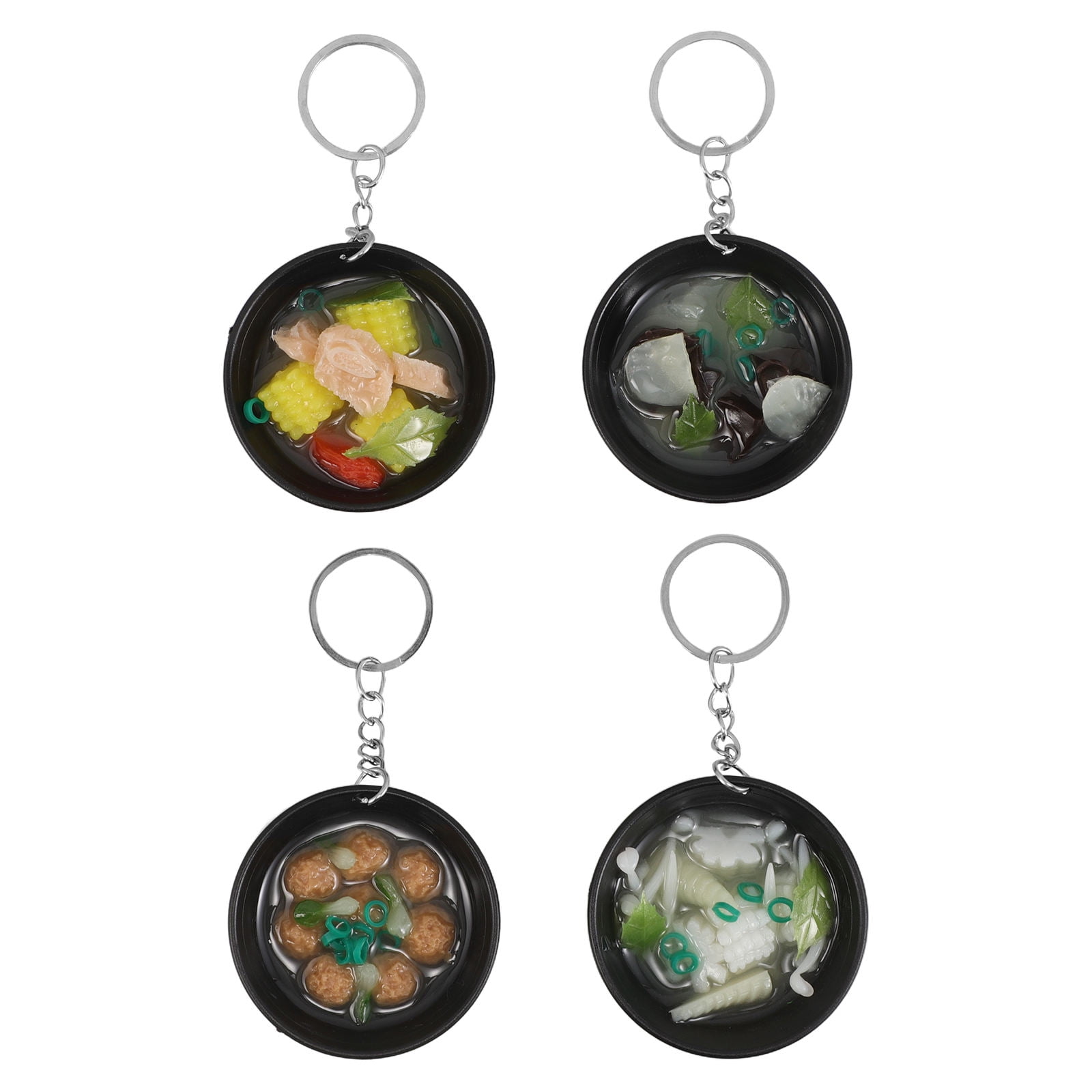 STRANDCHIC 4Pcs Simulation Food Miso Soup Keychain Pendant Assorted ...