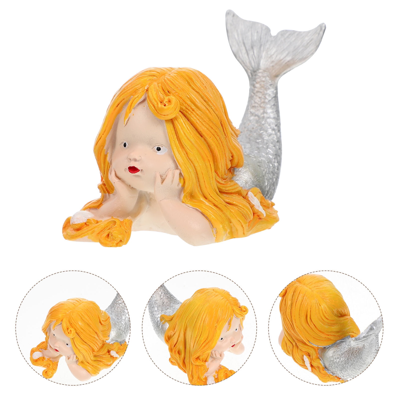 STRANDCHIC Resin Mermaid Statue Aquarium Decor Adds Lifelike Charm to ...