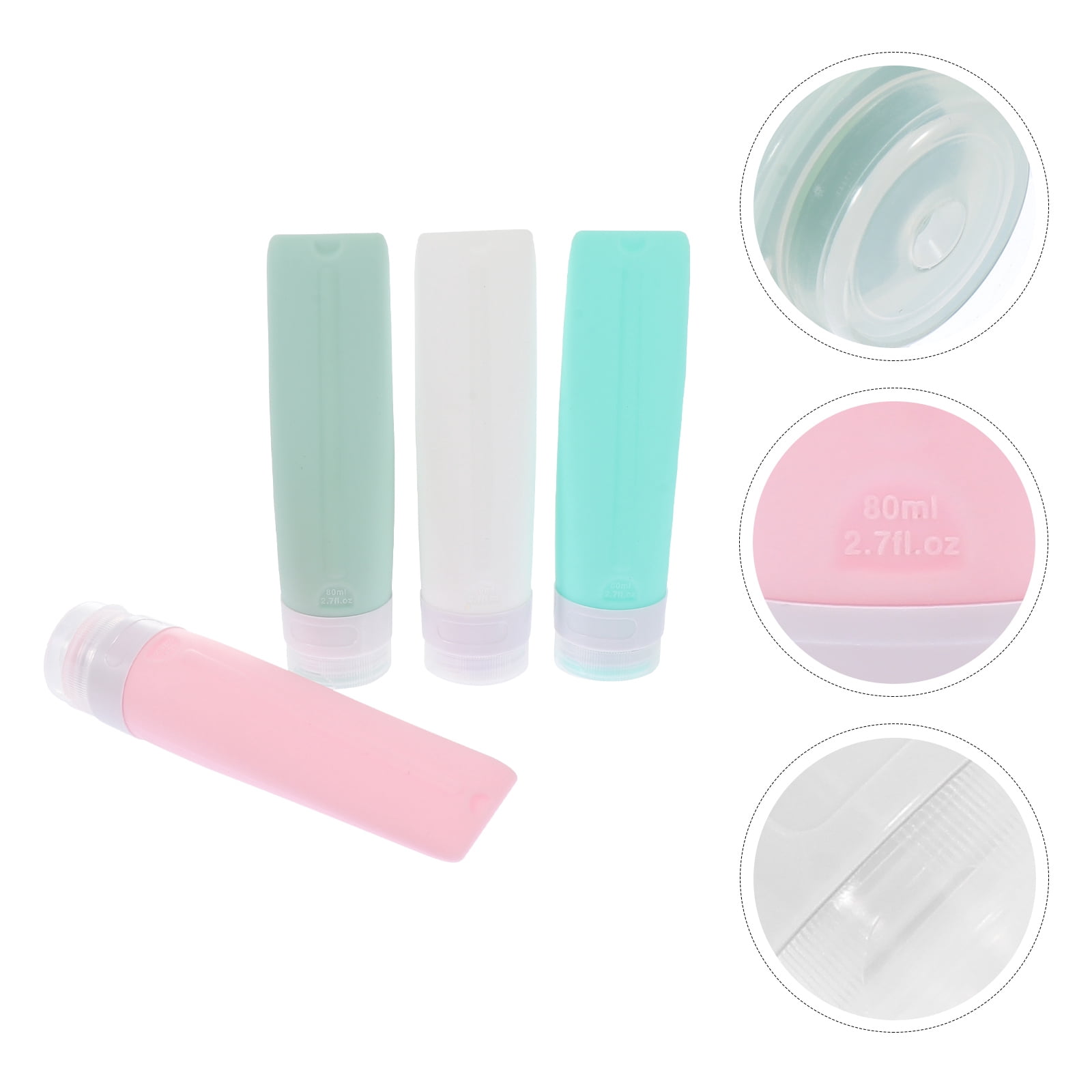 STRANDCHIC 4 Pack Reusable Silicone Travel Bottles for Toiletries ...