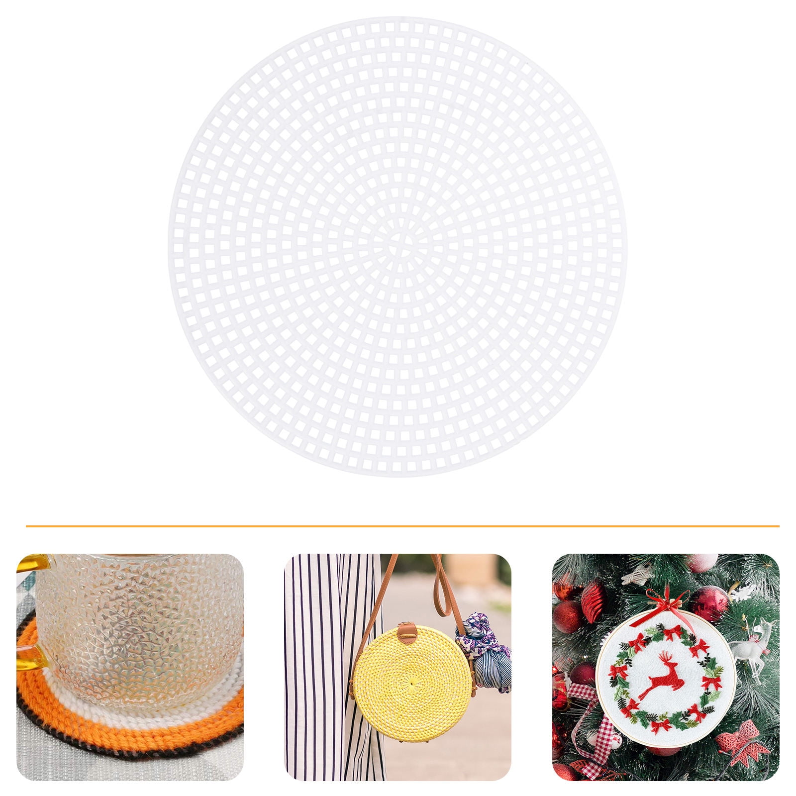 STRANDCHIC Round Mesh Canvas Sheets 20Pcs Diy Cross Stitch Plastic Grid ...