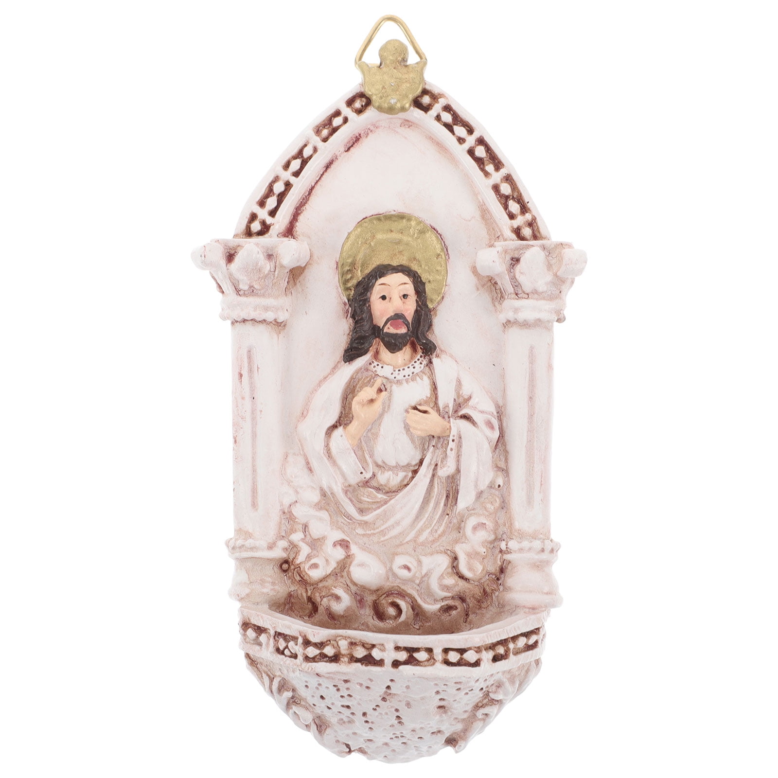 STRANDCHIC Sacred Heart Of Jesus Statue Catholic Home Decor White Resin ...