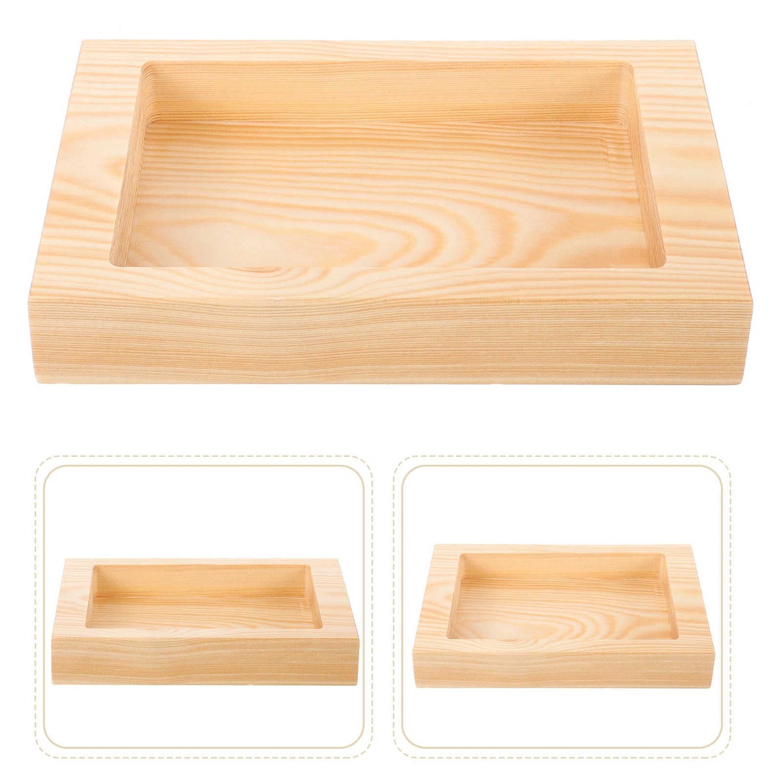 STRANDCHIC Sushi Display Tray Rectangular Khaki 7.86X5.11X1.26in Wood ...