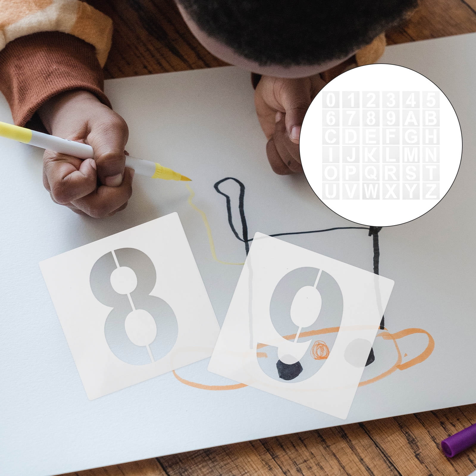 STRANDCHIC Set of 36 Transparent Alphabet Letter Stencils for Art ...