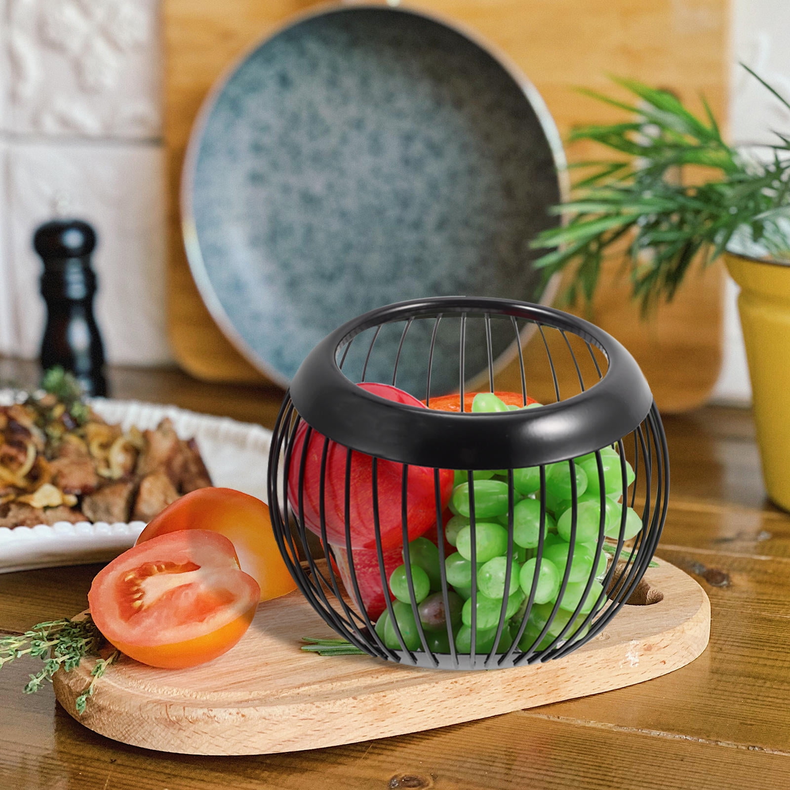 STRANDCHIC Wire Baskets for Fruit Black Stainless Steel Round Home ...