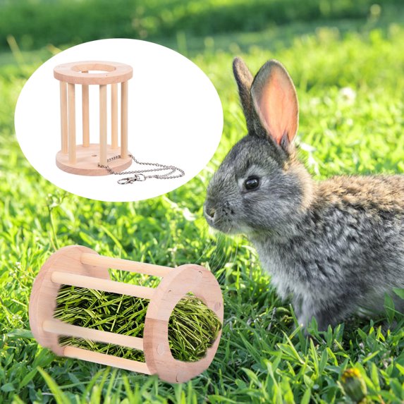 STRANDCHIC rabbit hay rack Wooden Storage Rack for Pets Chocolate ...