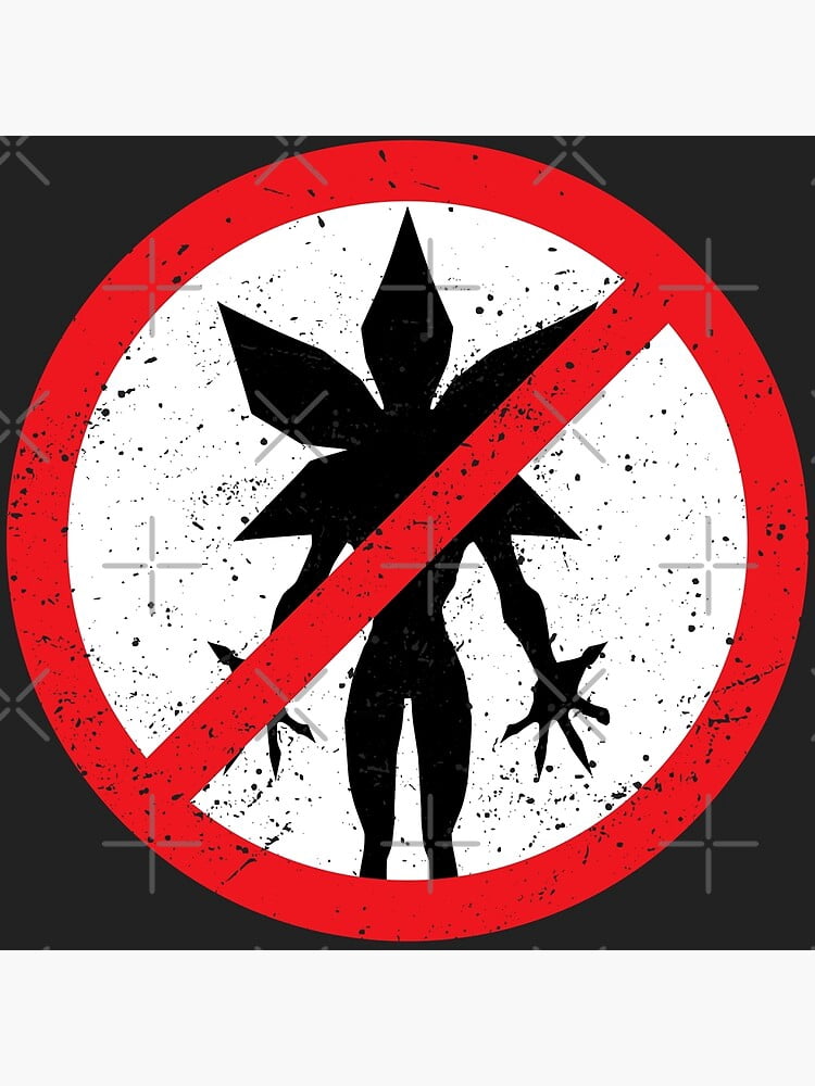 STRANGER THINGS - No Demogorgon Allowed Sign Design Poster Framed ...