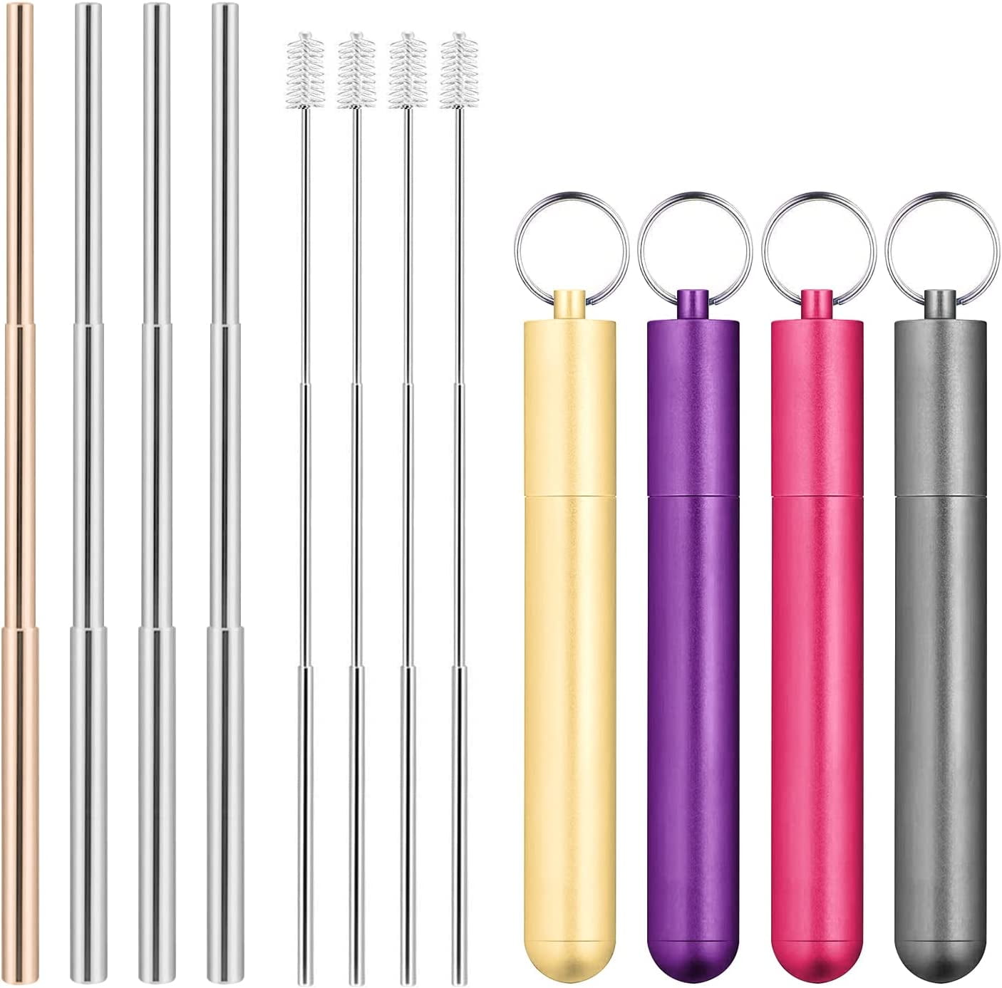 STRAW (GOLD CASE ROSE GOLD STRAW ,PURPLE CASE SILVER STRAW ,PINK CASE ...