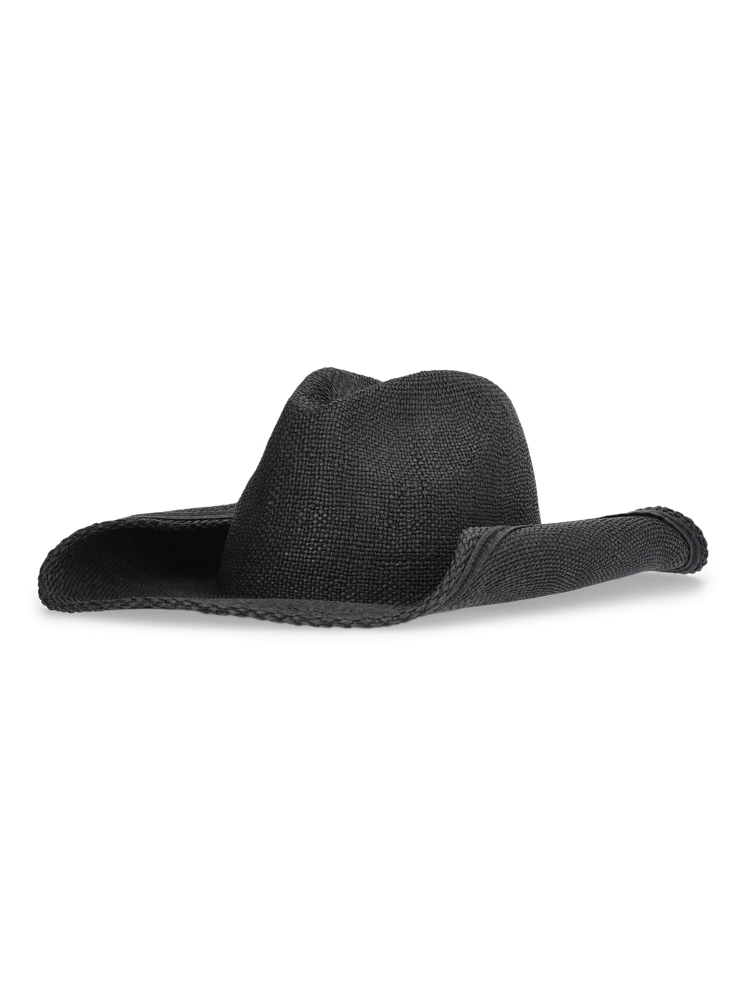 No Boundaries Straw Rancher Hat, Women's, Black - Walmart.com