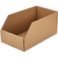 STRBOXONG 10 Pack Corrugated Cardboard Bin Boxes - 30x20x15cm(11.8 x7 ...