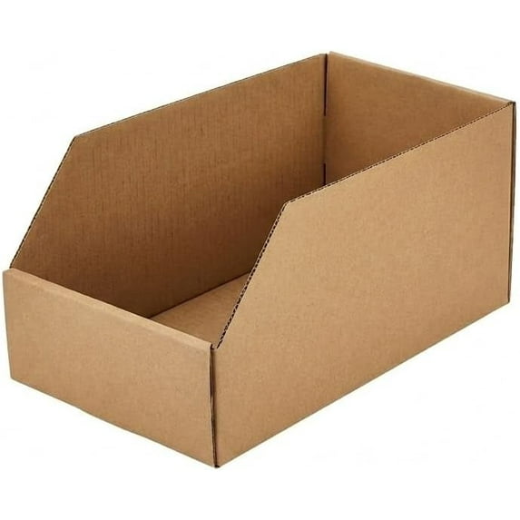 STRBOXONG 7 Pack Corrugated Cardboard Bin Boxes - 50x19x10cm(19.68 x7 ...