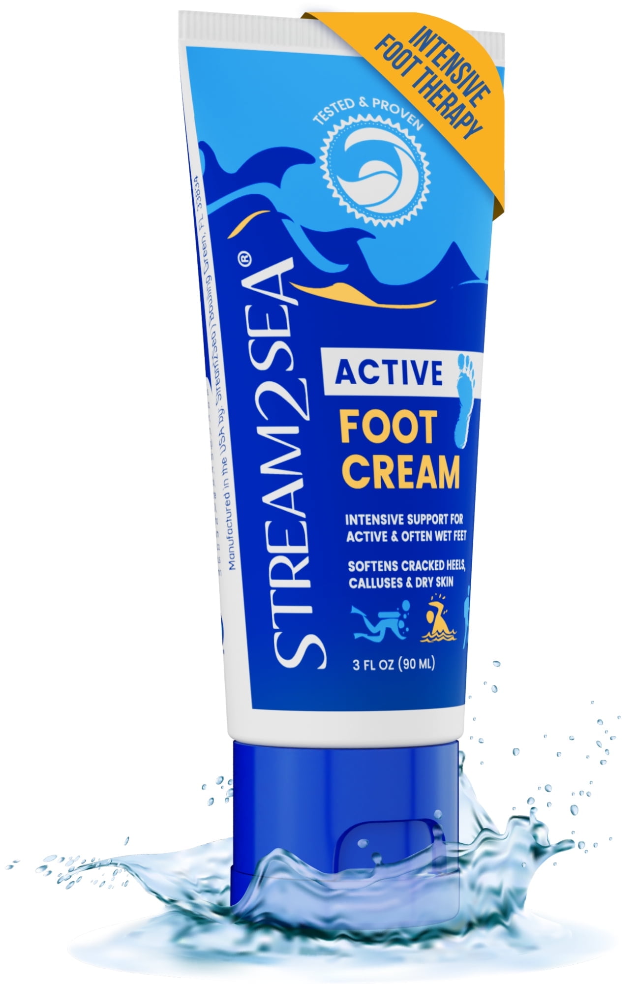 STREAM2SEA Active Foot Cream, Softens Cracked Heels, Calluses and Dry Skin - 3 Fl oz - Walmart.com