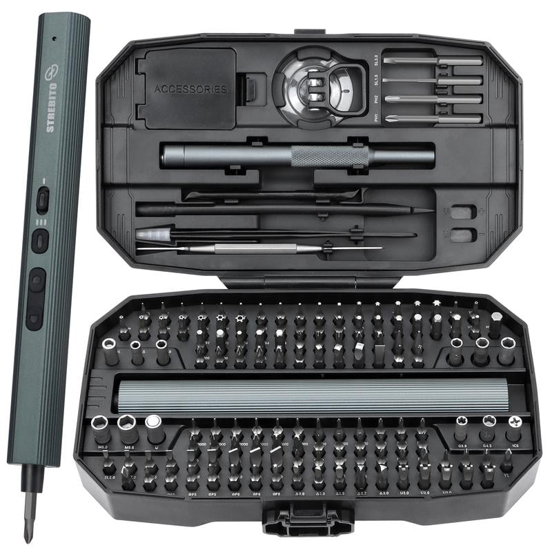 STREBITO 155-in-1 Electric Screwdriver Set - 5 N.m Torque, 140 Magnetic ...