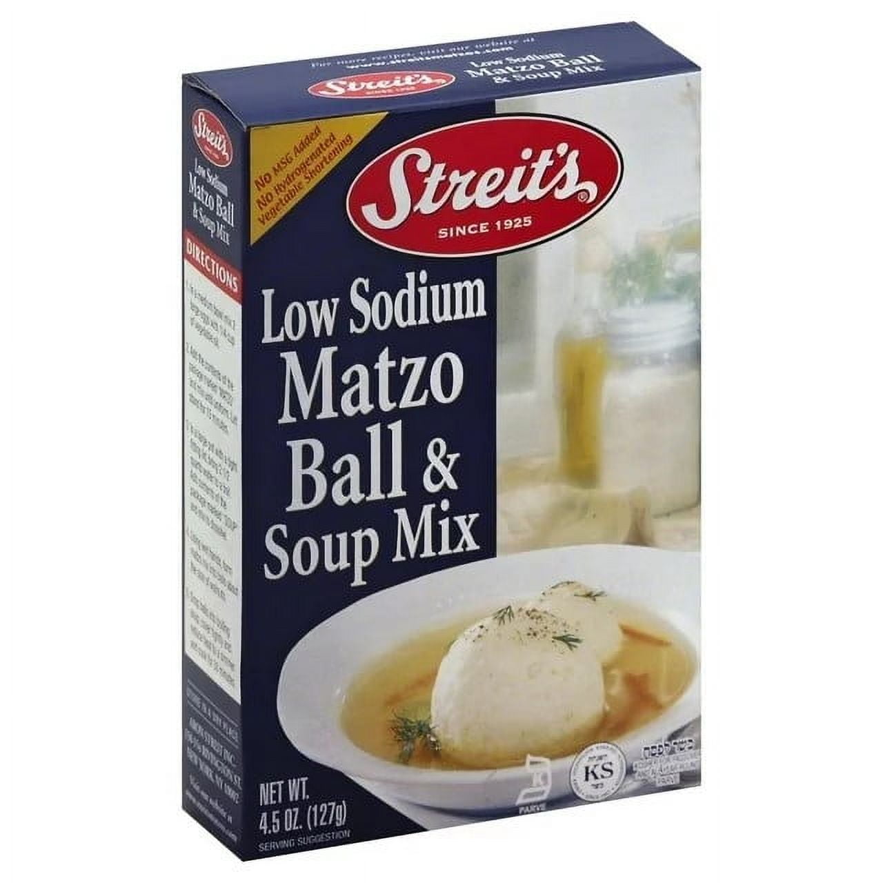 STREITS - MATZO BALL & SOUP MIX - Low Sodium, Kosher for Passover - 4.5 ...