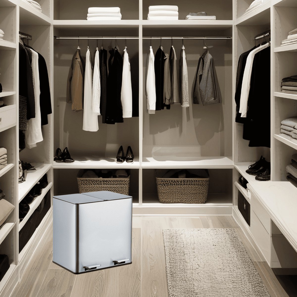 STRELECT 2x4 Gallon Dual Trash Can, Stainless Steel Step Garbage Can ...