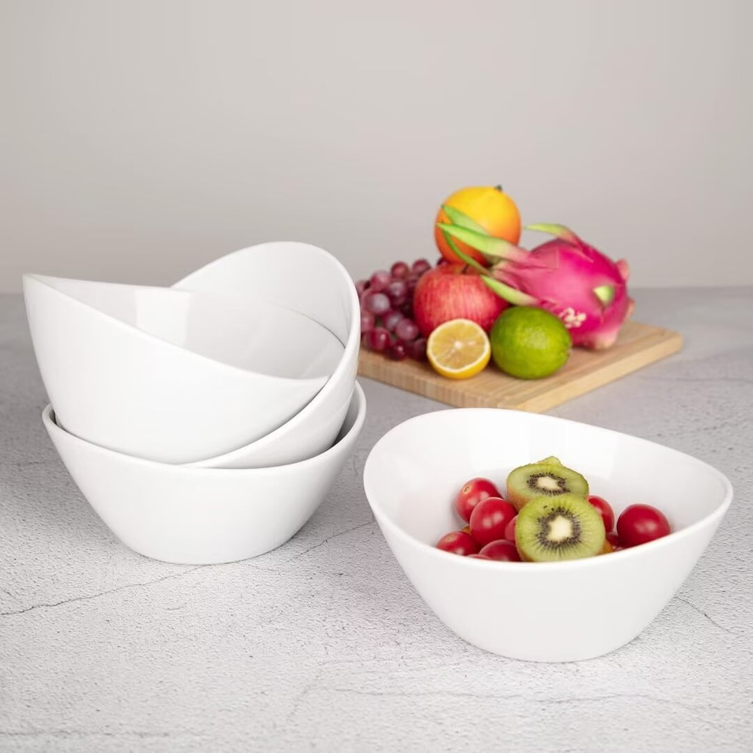 STRELECT 8 Inch Porcelain Bowls Set, Bowl Set with 4 Pack 42 Ounce ...