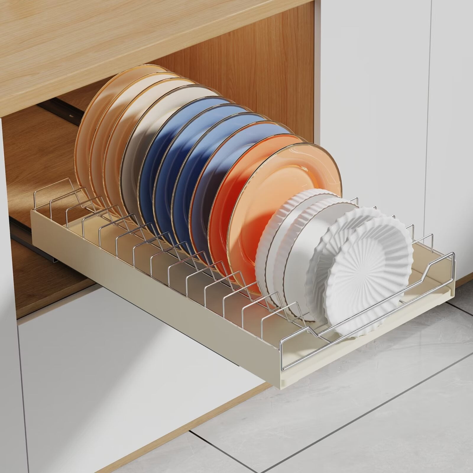 STRELECT Pull out Cabinet Organizer Fixed with Adhesive Film, Slide out ...