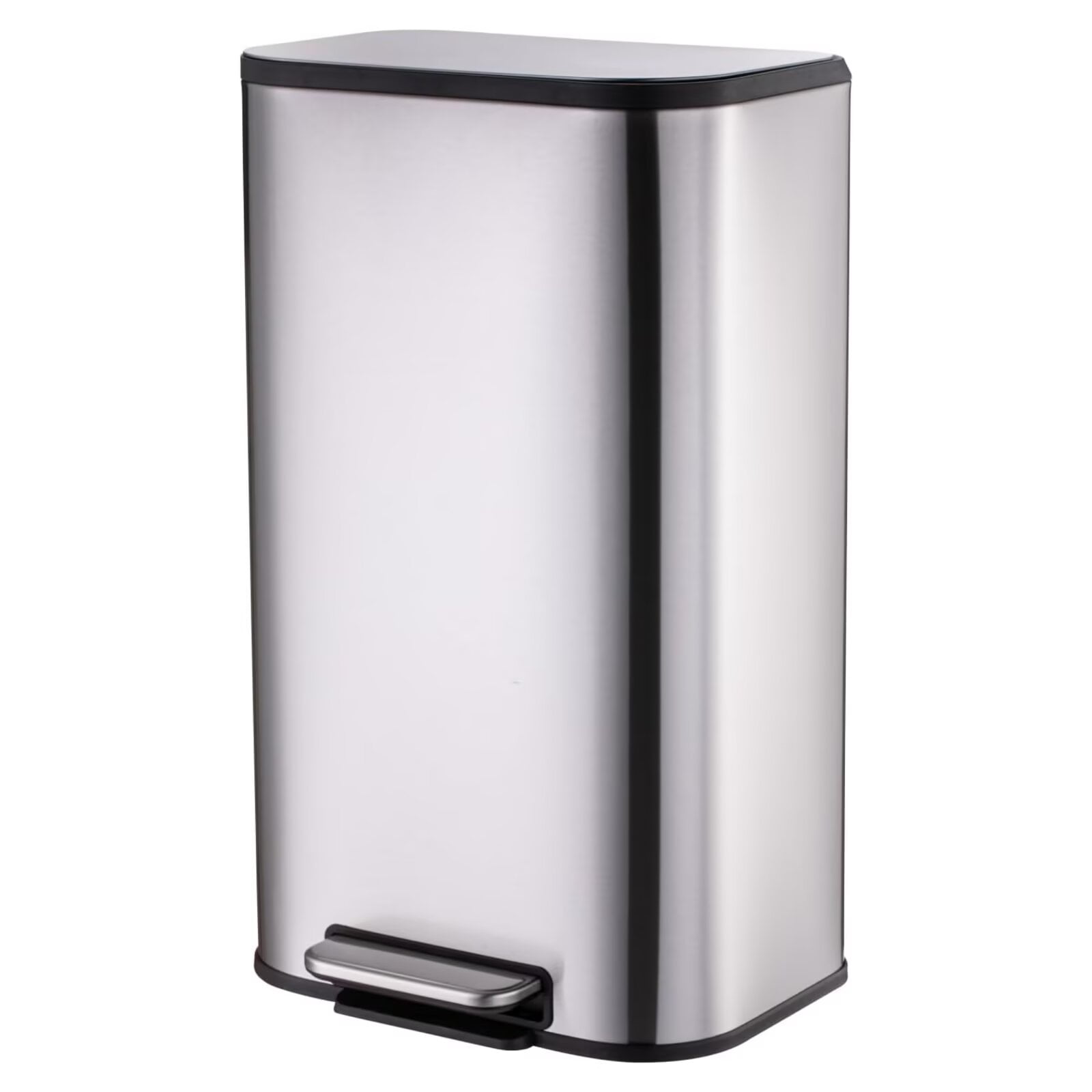 STRELECT Stainless Steel 13 Gallon Trash Can, Rectangular Steel Pedal ...