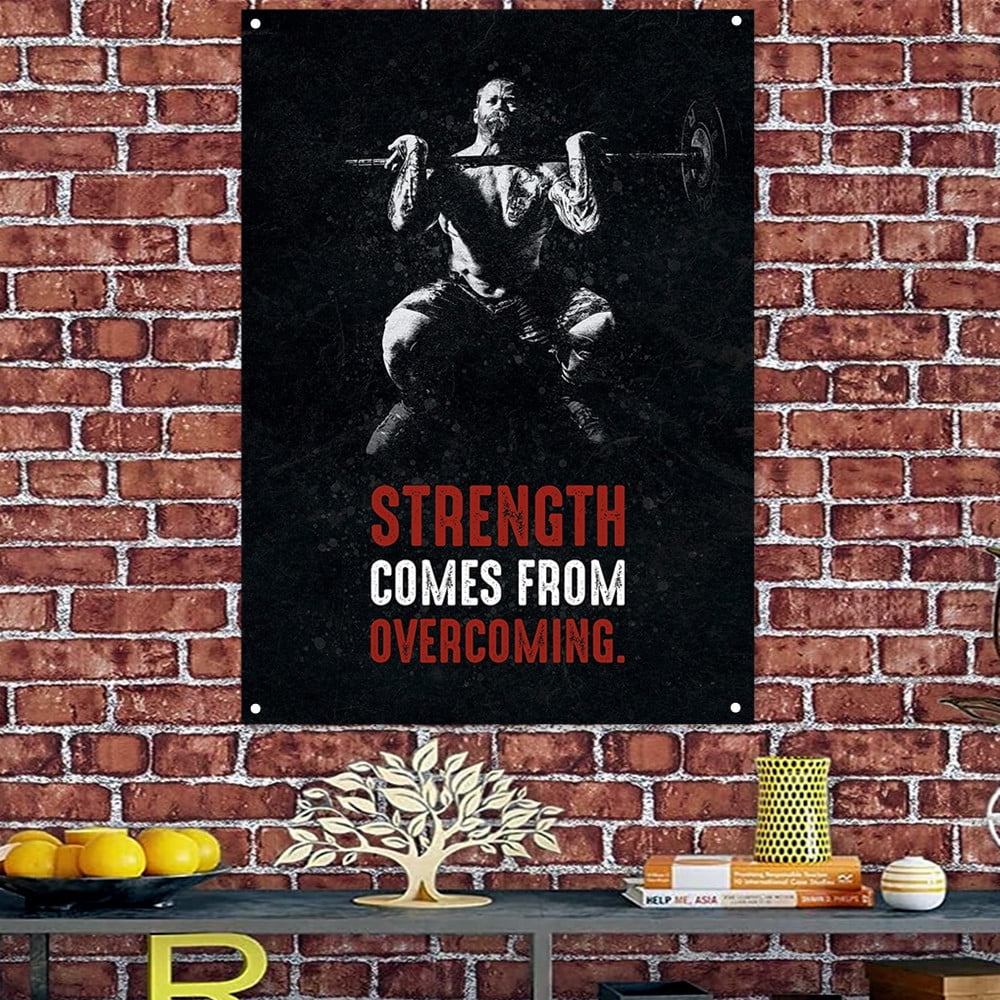 STRENGTH COMES FROM OVERCOMING - Office Decor Wall Art Tapestry ...