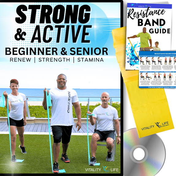 STRENGTHENING EXERCISES FOR SENIORS DVD + Poster + Resistance Band ...