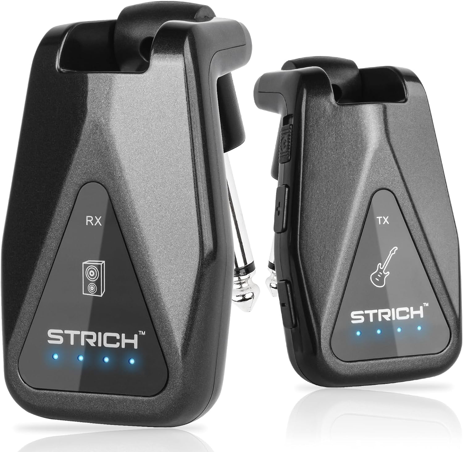 STRICH UHF Wireless Guitar System with 4 Channels, 100 Feet Range ...