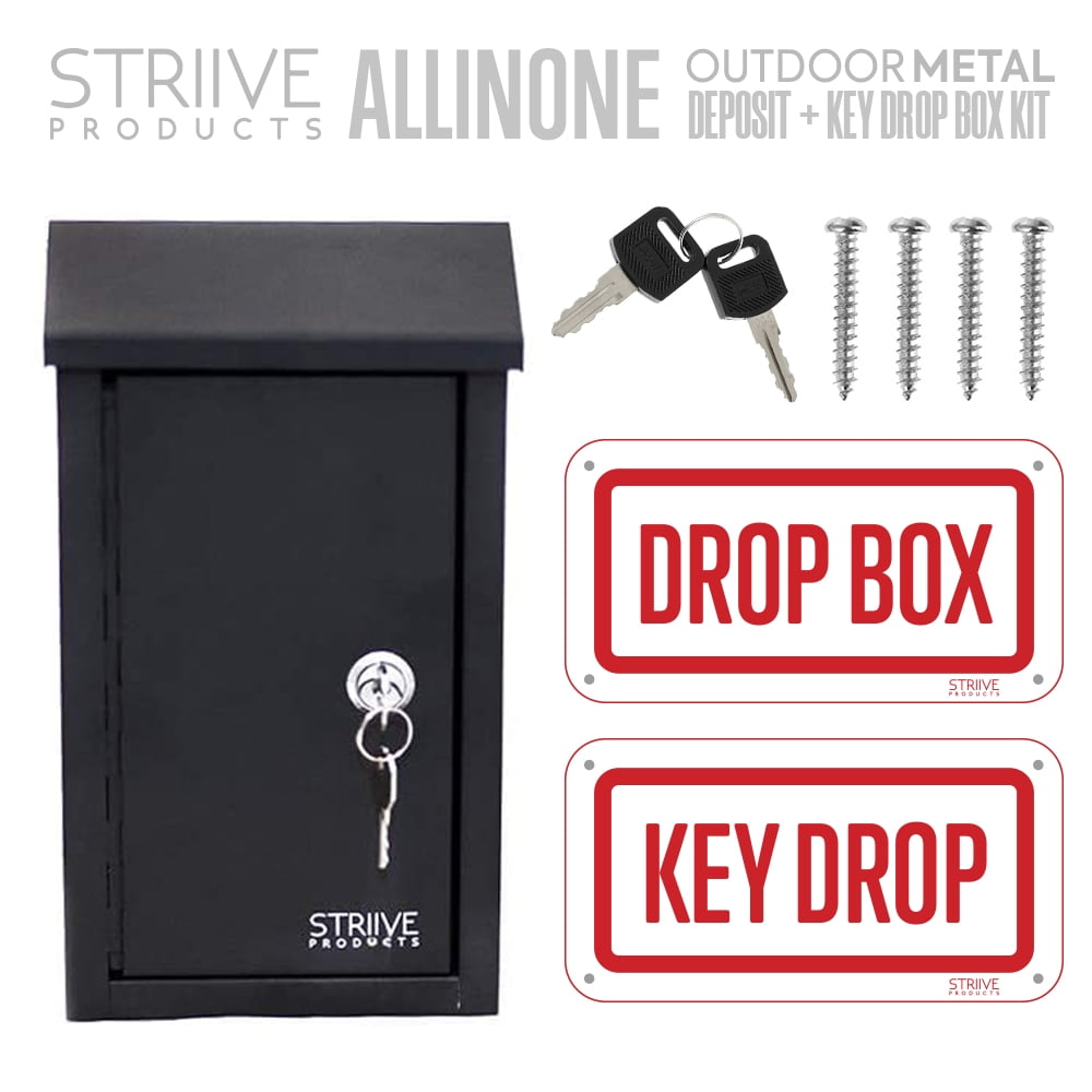STRIIVE Key Drop Box Kit with Drop Box Sign / Key Drop Sign - Walmart.com