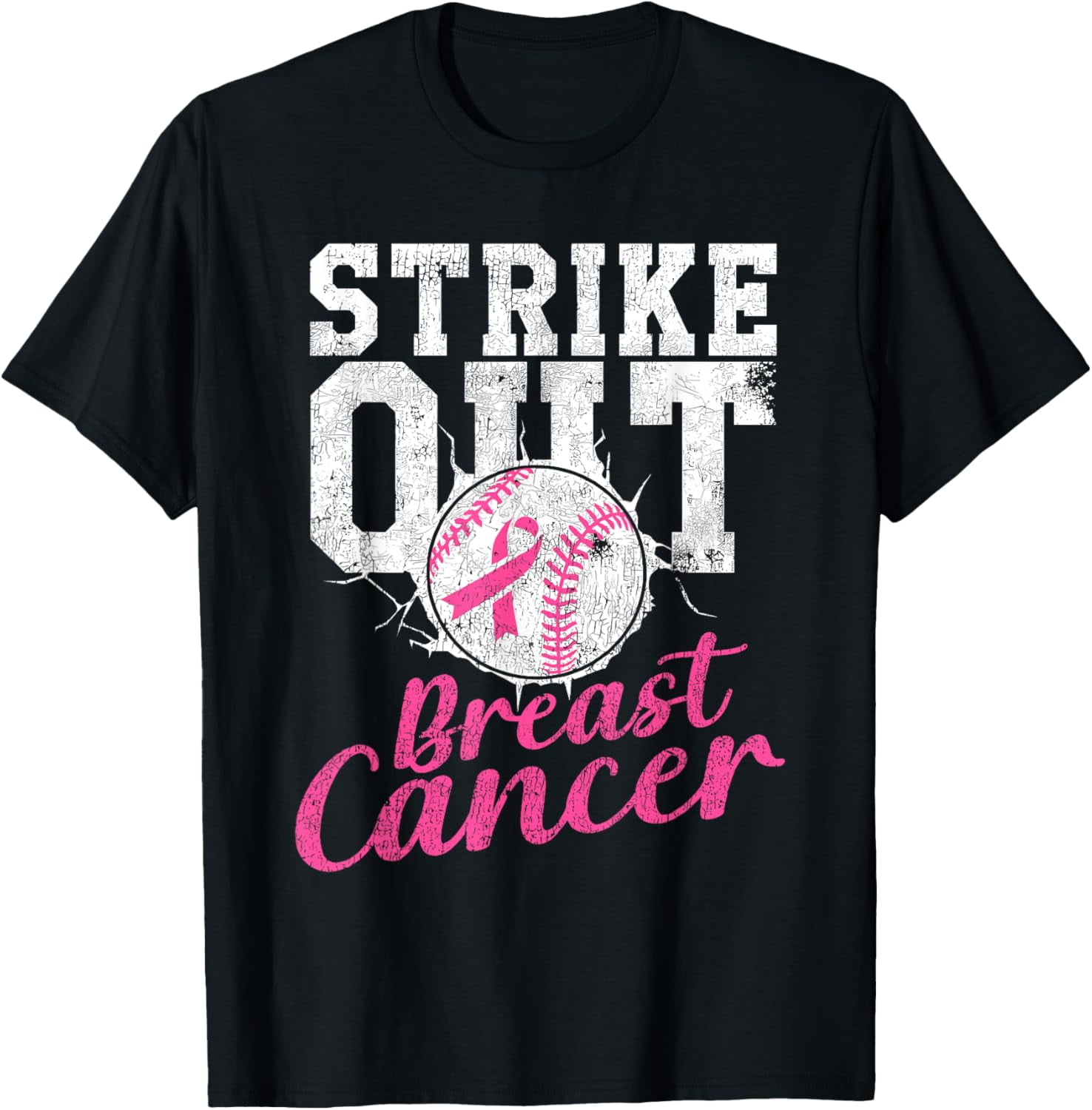 STRIKE OUT Breast Cancer funny design T-Shirt - Walmart.com