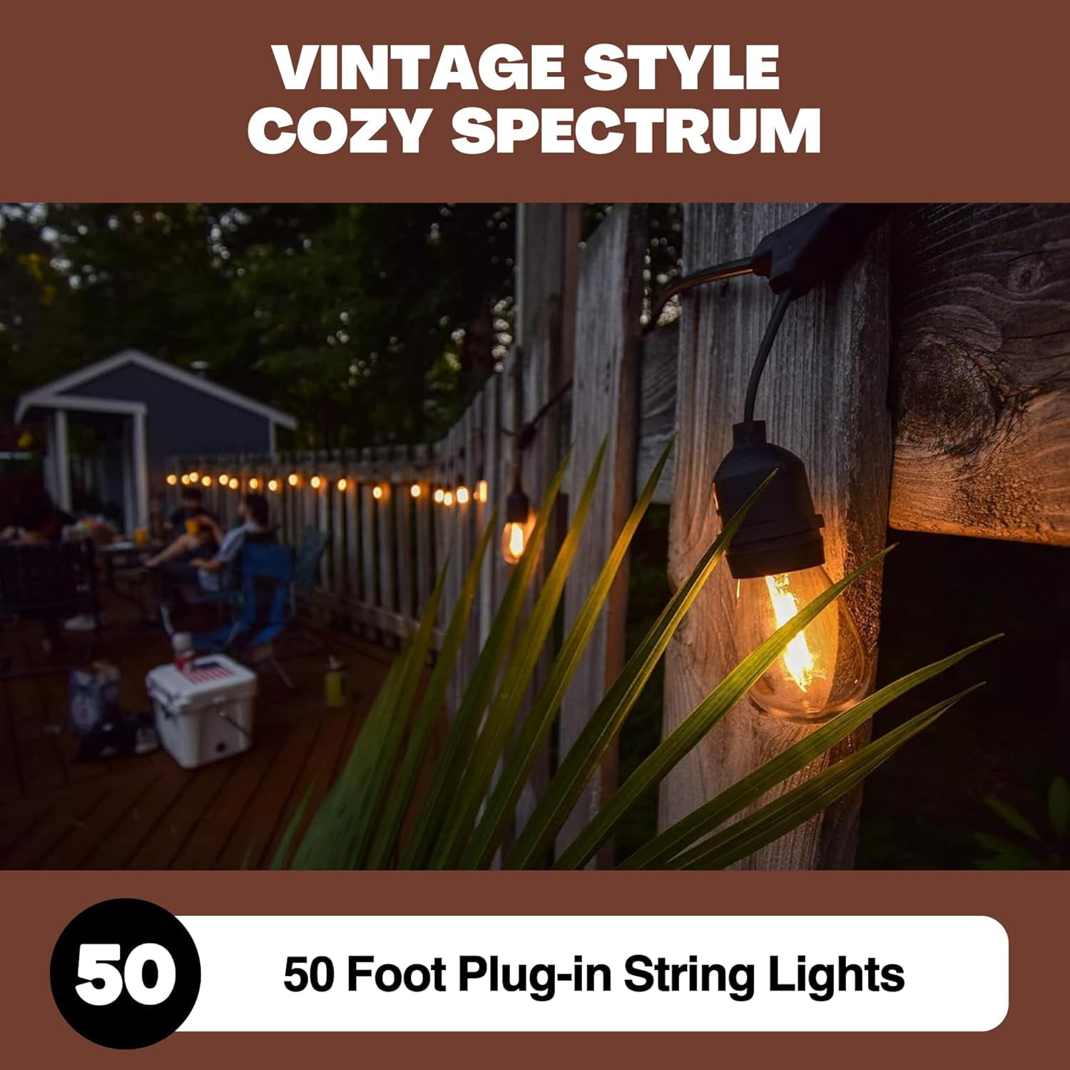 STRING 50FT LED String Lights – Plug-in Outdoor Weatherproof Lights ...