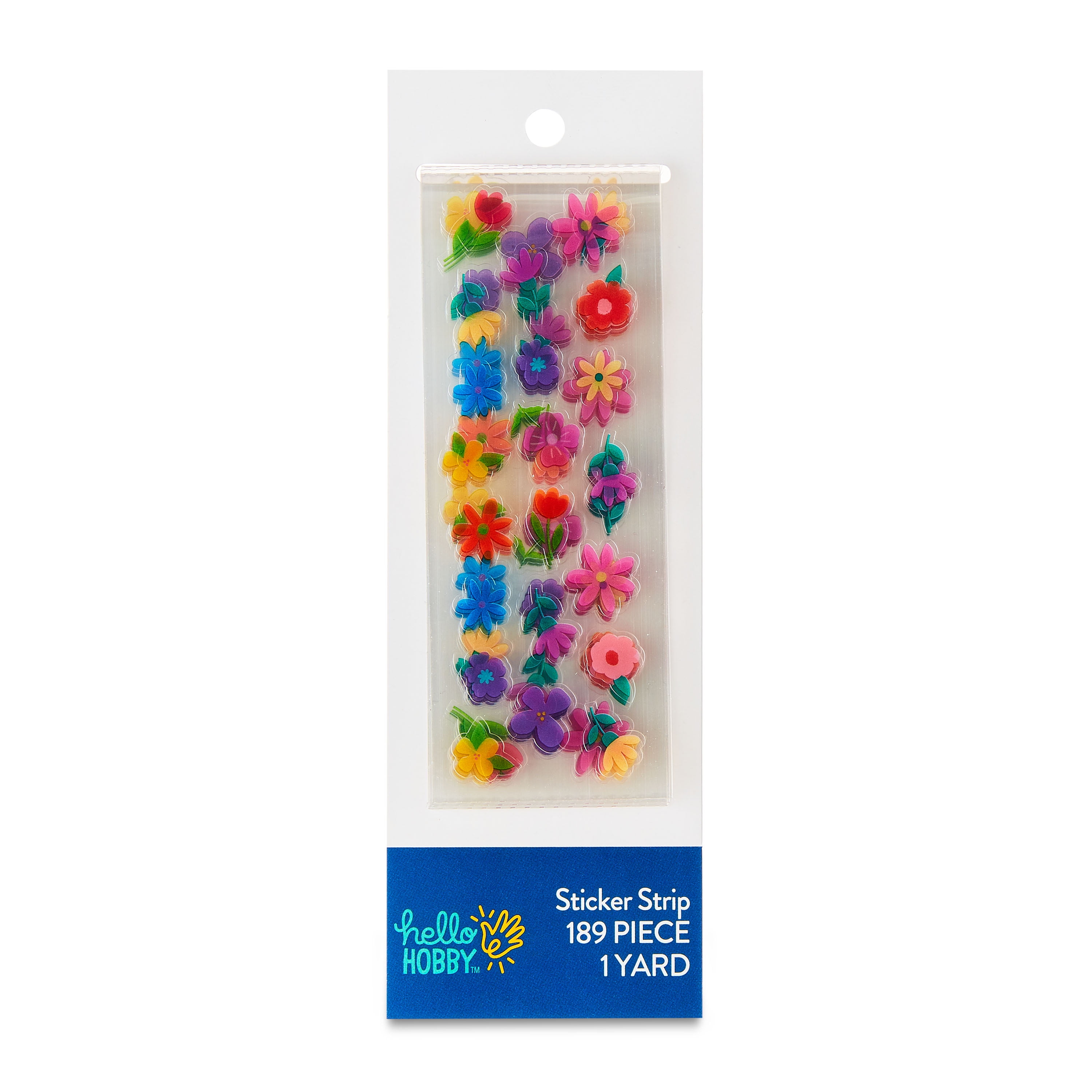 Hello Hobby Multicolor Flower Sticker Strip 1 Yard, 189 Count for ...