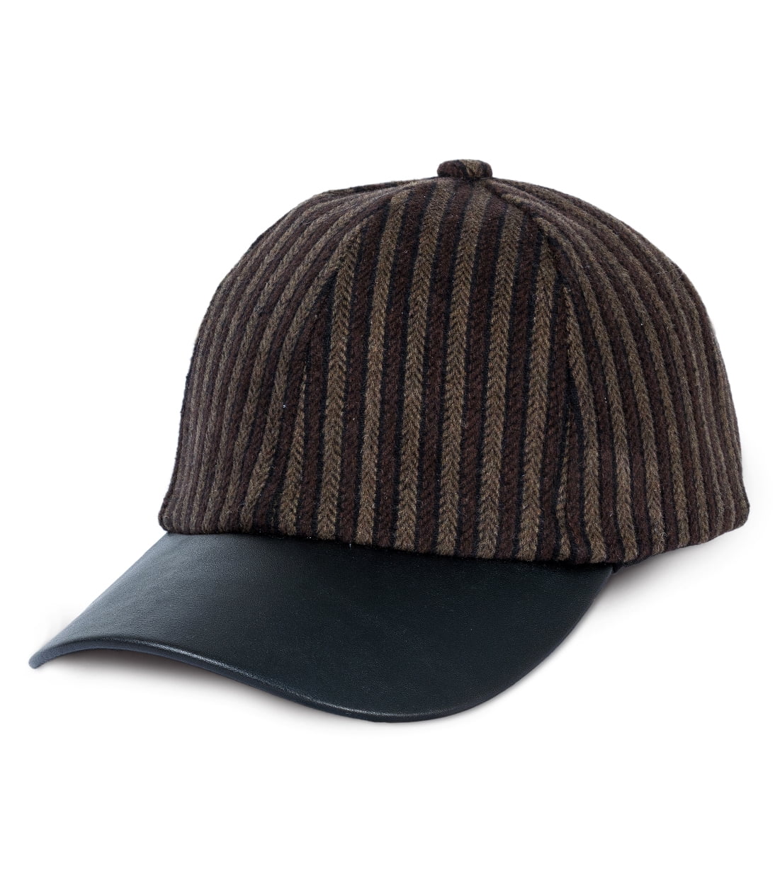 Baseball Cap Hat - Striped PU Brim - Walmart.com