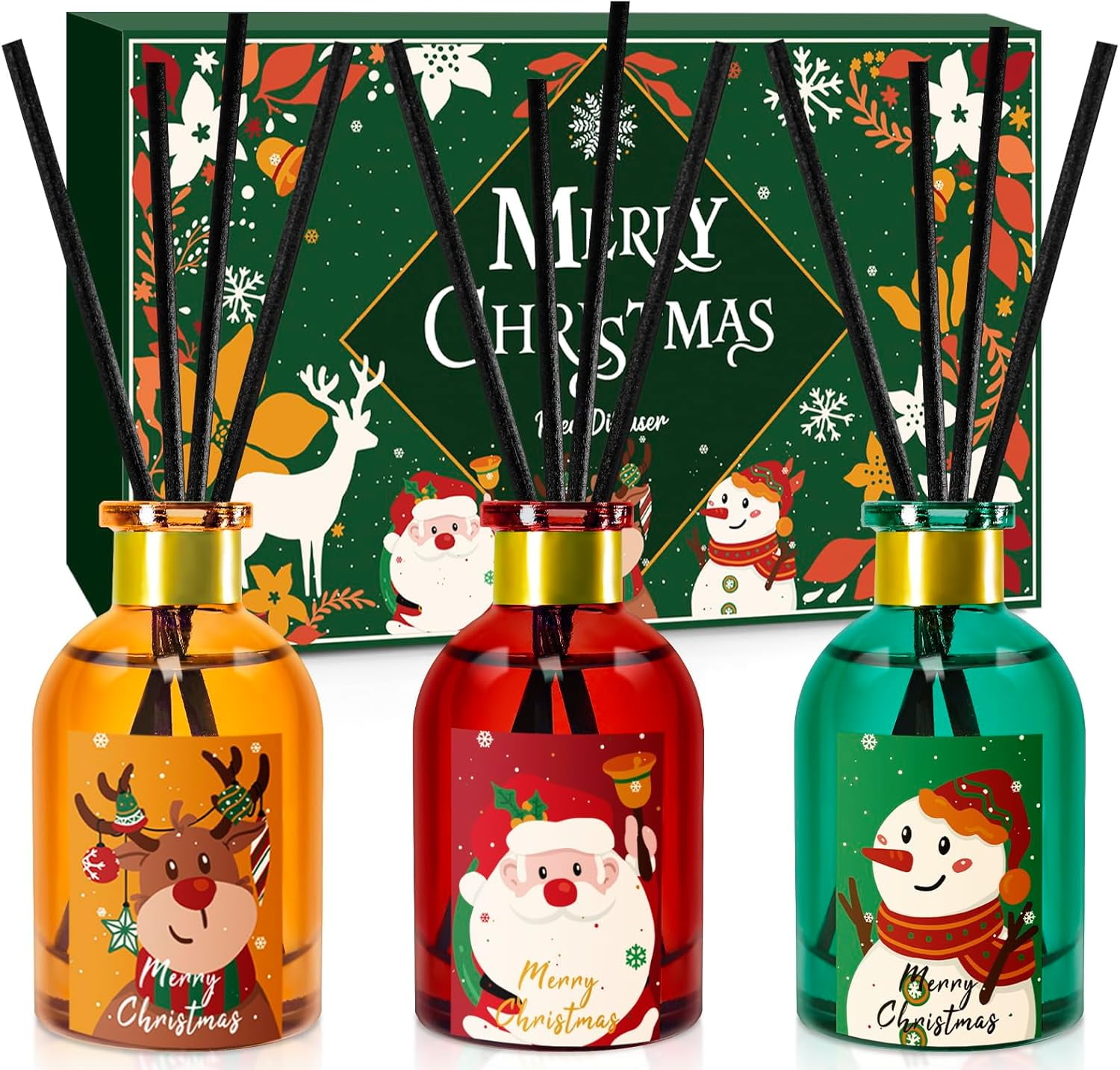STRN Christmas Reed Diffuser, Fragrance Diffuser Festive Aromas for ...