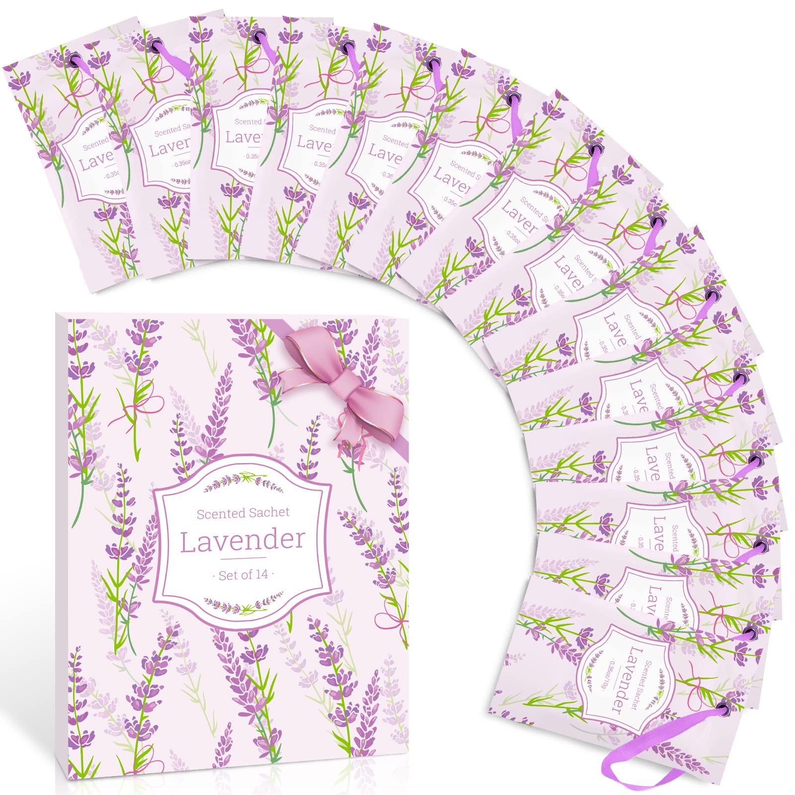 STRN Lavender Scented Sachets 14 Packs, Small Spaces Air Fresheners for ...