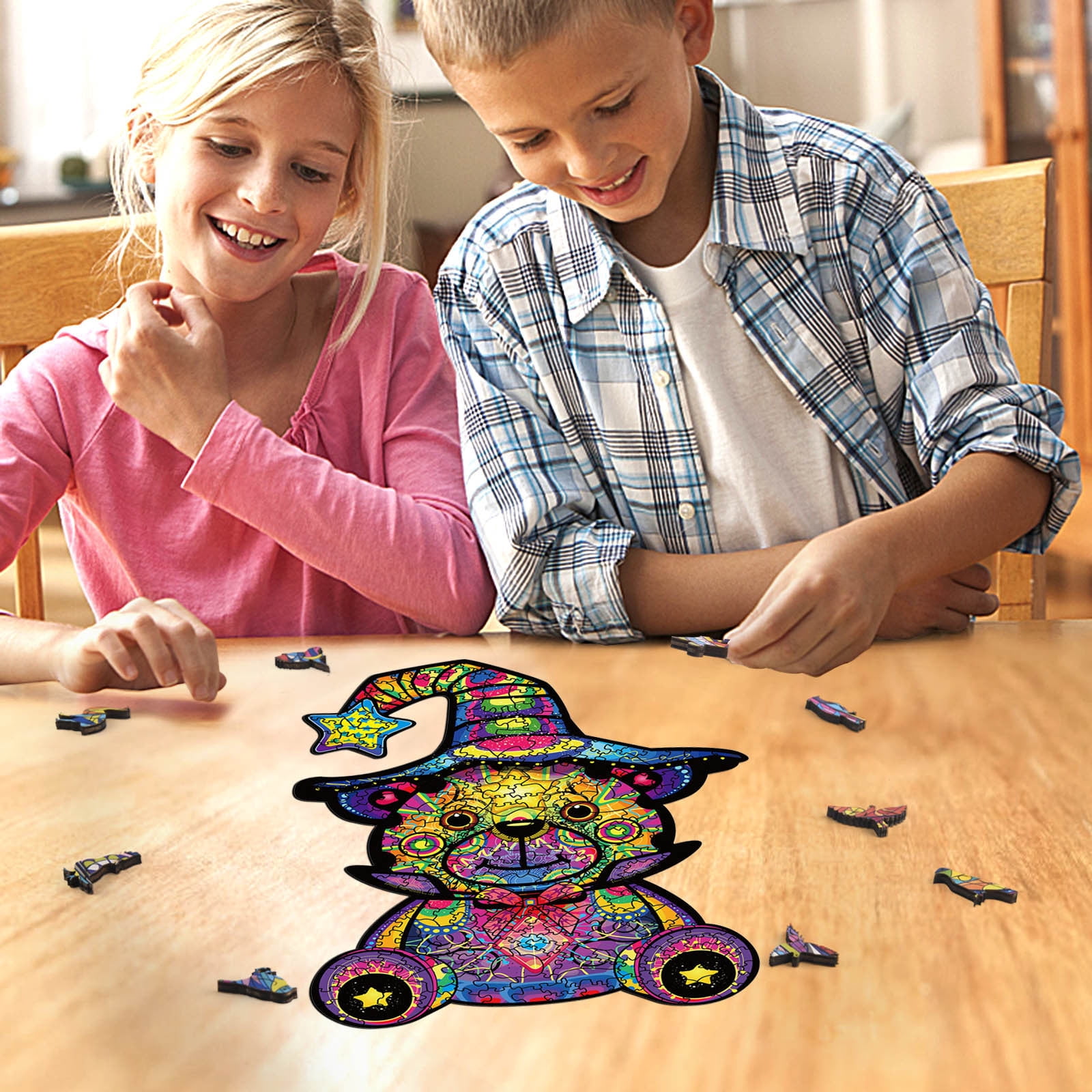 STROLA Jigsaw Puzzles,Wooden Jigsaw Toys Bear Model Small 100PC ...