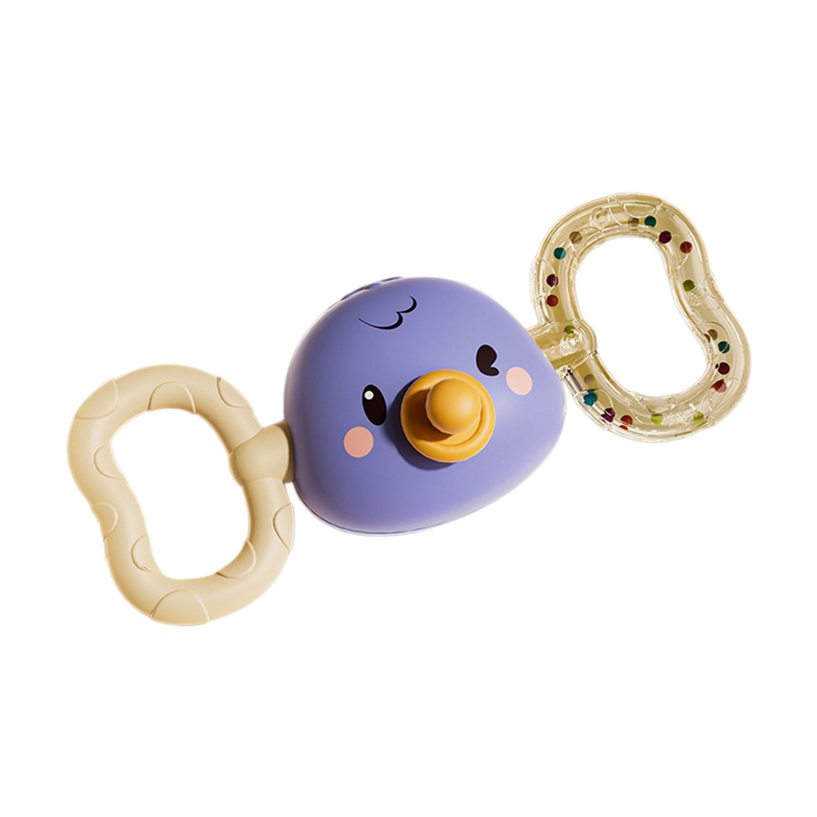 STROLA Purple Elephant Ba-by Rattle - Sensory Teething Toy for 0-12 ...