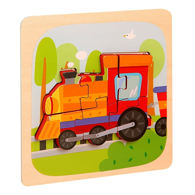 STROLA Puzzle Board,Children's Wooden 3D Cartoon Animal Snap Puzzle ...