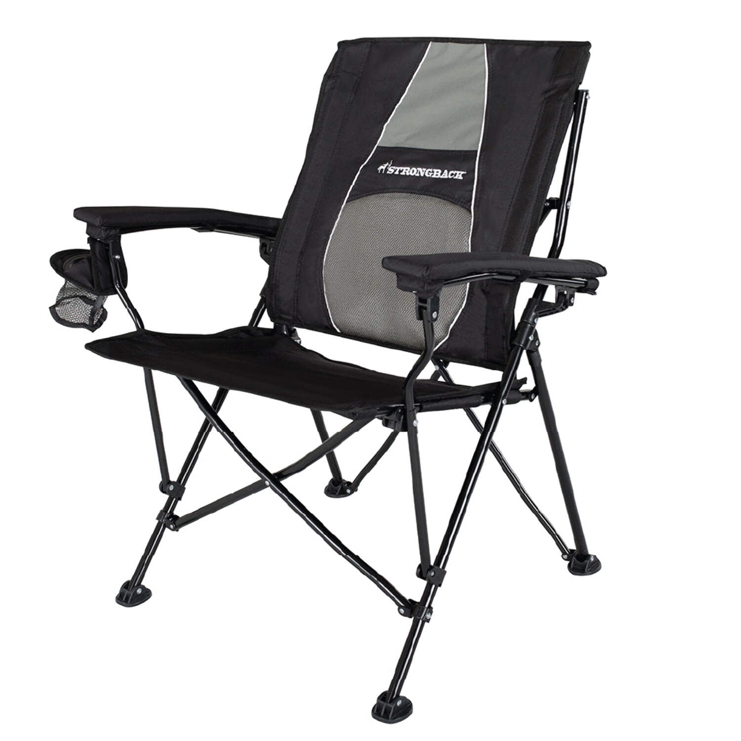 STRONGBACK Elite Folding Camping Lawn Lounge Chair Heavy Duty Camp ...