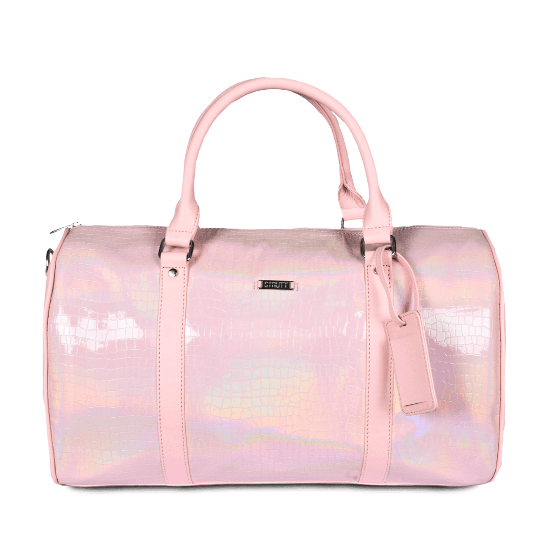 STRUTT Premium Pink Leatherette Duffel Bag for Travel for Women II ...