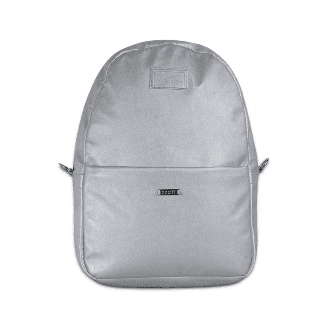 STRUTT Unisex Silver Faux Leather 15 Ltr Backpack - Laptop Backpack ...