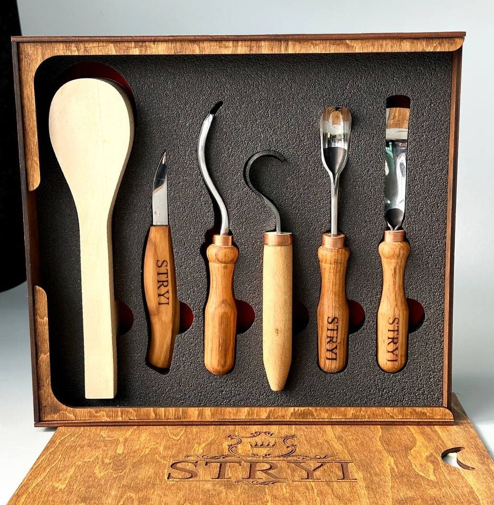 STRYI 5 piece Woodcarving tool set. Create bowl spoon kuksa with the ...